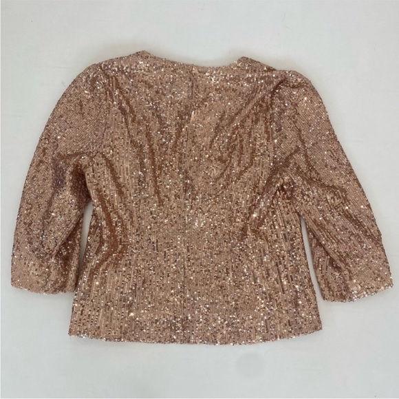 Maje | Tops | Maje Rose Gold Sequin Button Down Blouse Top Jacket ...